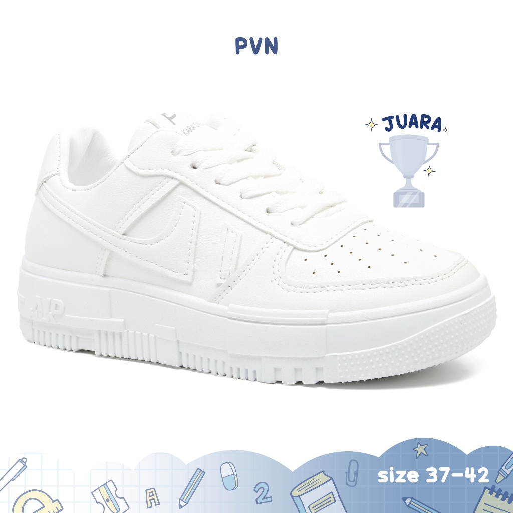 Jual PVN Kara Sepatu Sneakers Wanita Kets Putih HItam Sport Shoes White ...