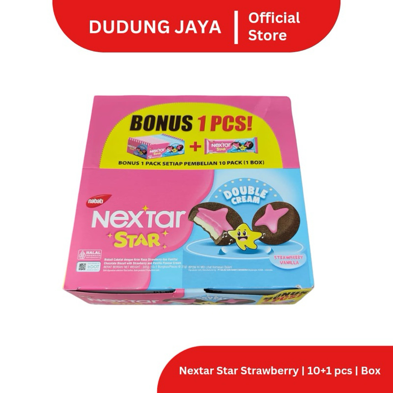 Jual NEXTAR STAR DOUBLE CREAM STRAWBERRY NEXTAR STROBERI BOX ISI 10 ...