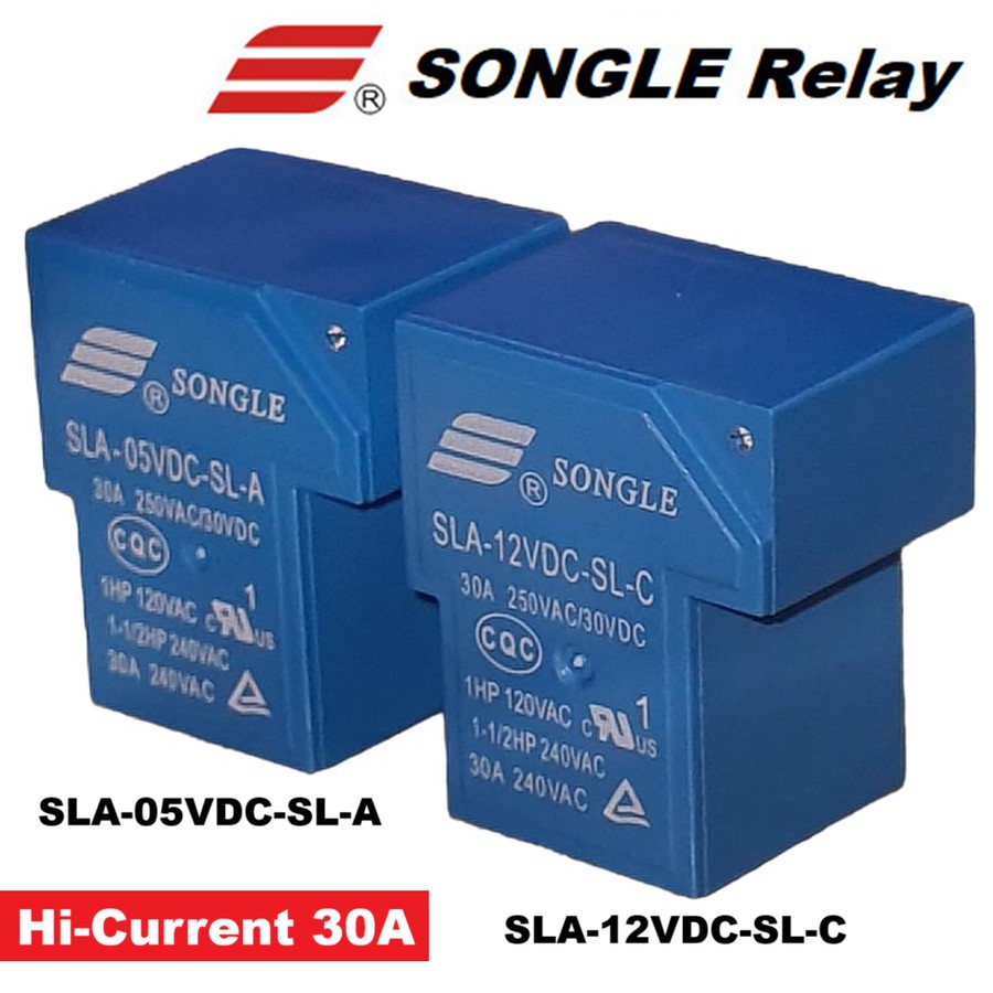 Jual Relay PCB Songle 30A SLA-12VDC-SL-C 05VDC-SL-A Single-Pole Dual ...