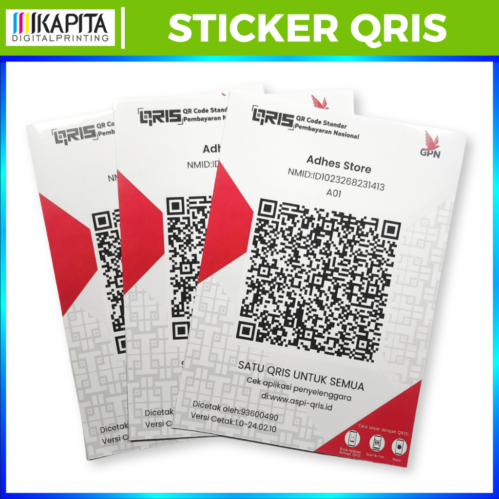 Jual Cetak Tempelan/Sticker Qris ukuran A4 | Cetak QRIS Bisa Satuan ...