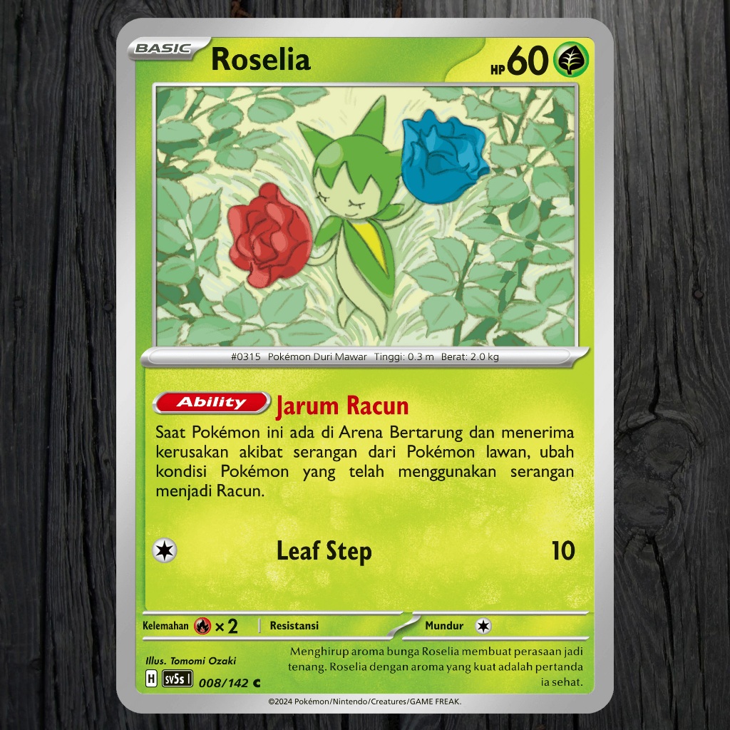 Jual Roselia - Pokemon No #0315 Gen3 - DAUN - 008/142 sv5s Paradoks ...