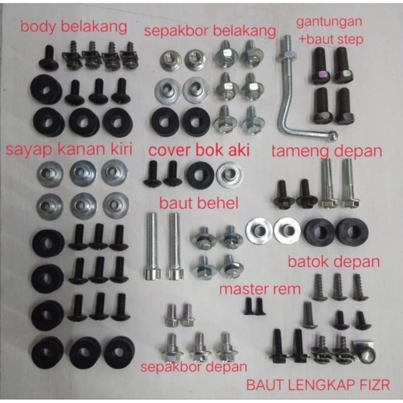 Jual BAUT LENGKAP FULL SET BODY MOTOR FIZR | Shopee Indonesia