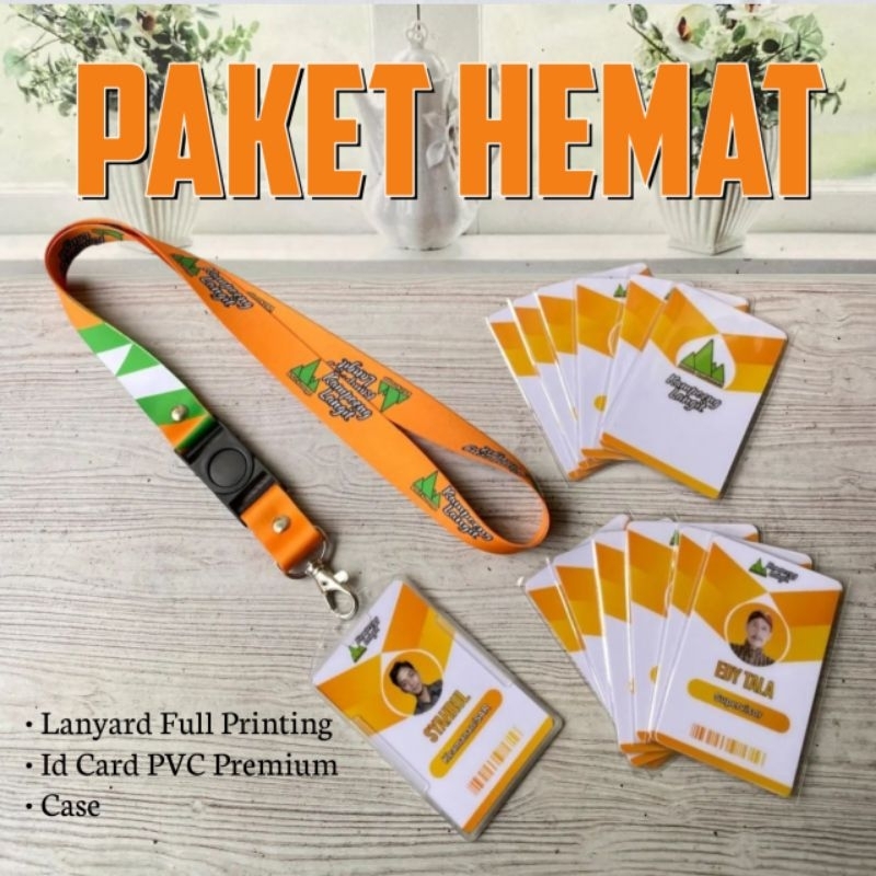 Jual Paket Id Card PVC dan Lanyard Full Printing Mahasiswa sekolah ...