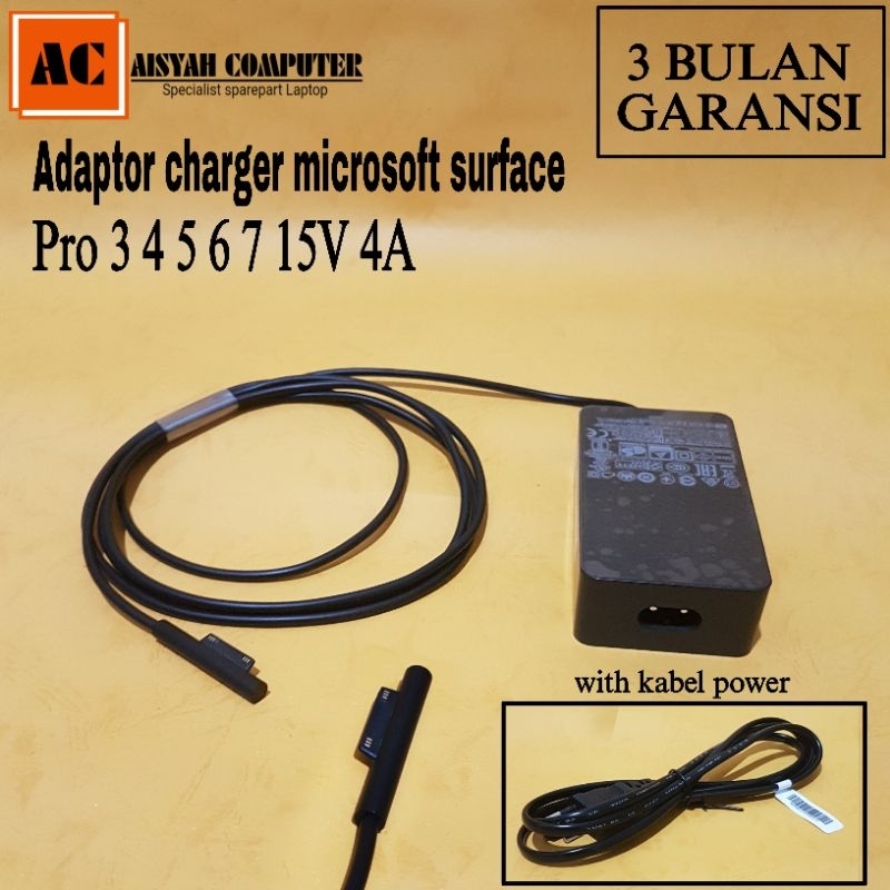 Jual Adaptor charger surface microsoft pro 4, pro 5, pro 6, pro 7 - 15V ...