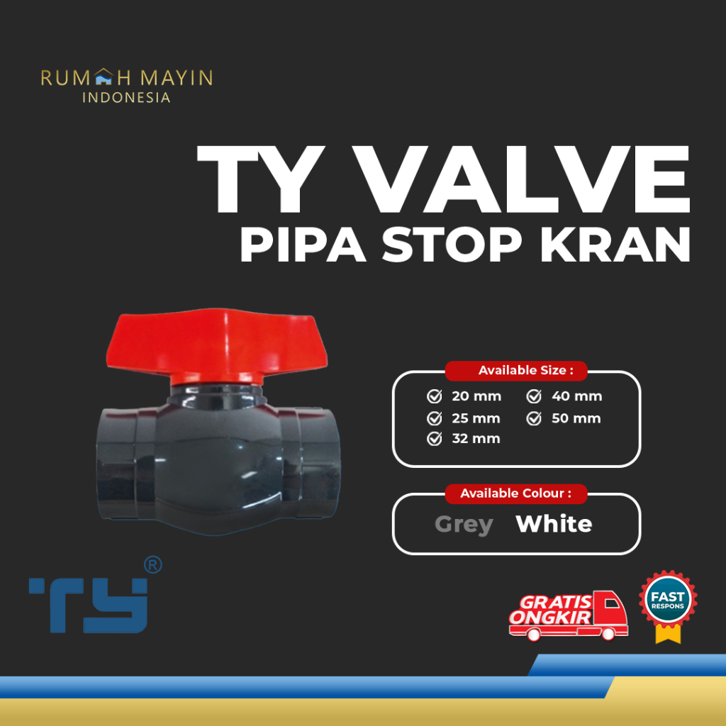 Jual TY Aquarium Valve Pipa Pipe U – PVC / Stop Kran by 3 Pawns ...