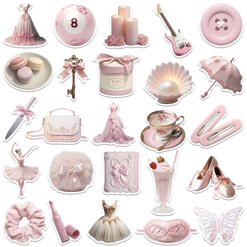 Jual COD 50PCS lucu pink ins Stiker balet merah muda Anti Air Stikers ...