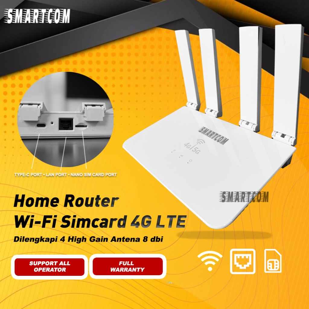 Jual SMARTCOM 4G LTE Wifi Wireless Router SM301 SimCard CPE 150 Mbps ...