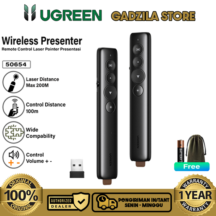 Jual UGREEN Wireless Red Laser Pointer Presenter Remote Control Usb A ...
