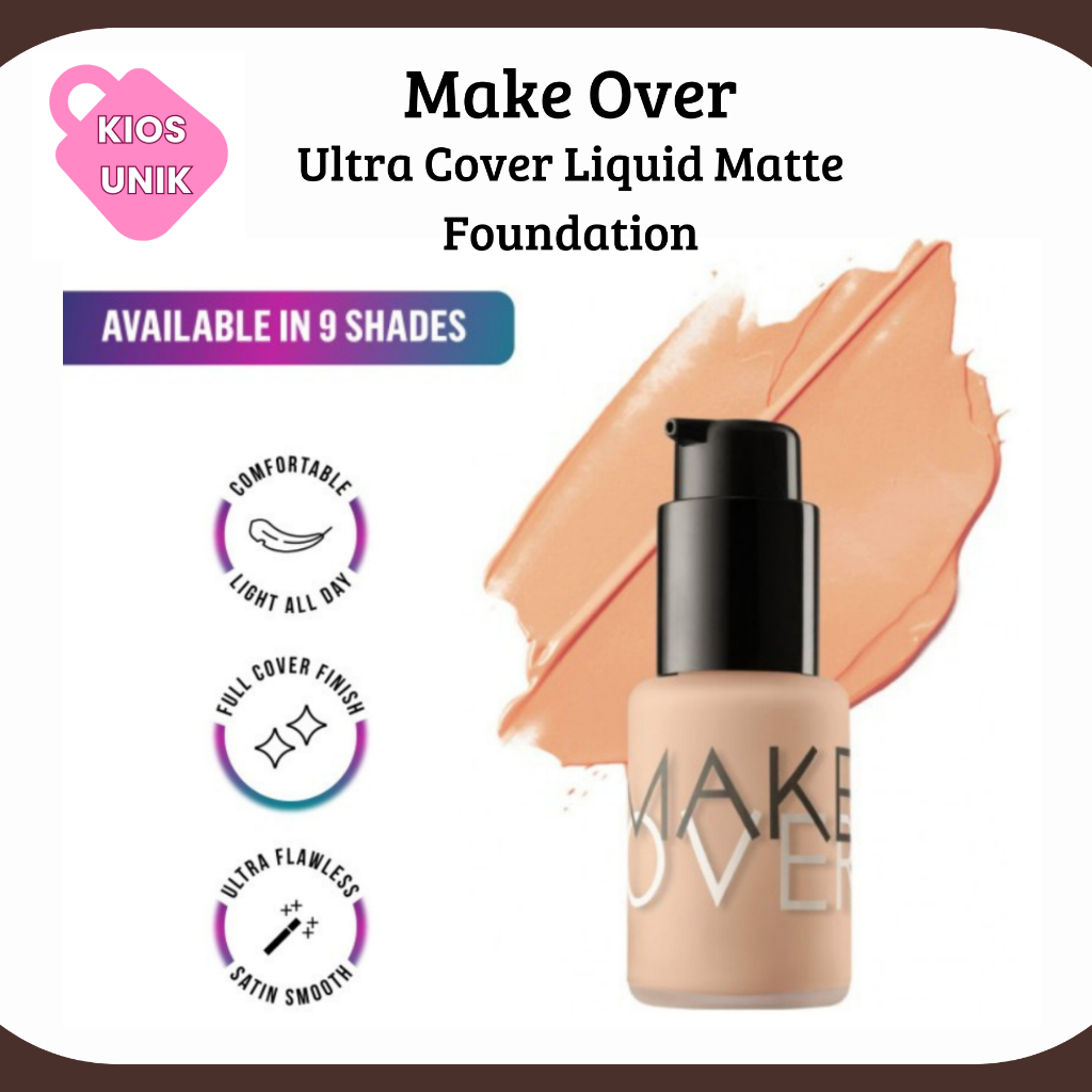 Jual Make Over Ultra Cover Liquid Matte Foundation 33ml | Shopee Indonesia