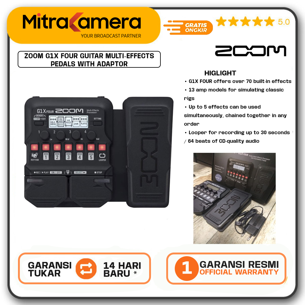 Jual Zoom G1X Four Guitar Multi-Effects Pedals with Adaptor | Shopee ...