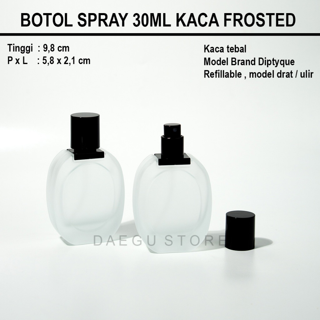 Jual Botol Parfum 30ml Spray Kaca Tebal Frost Oval Refill Isi Ulang ...