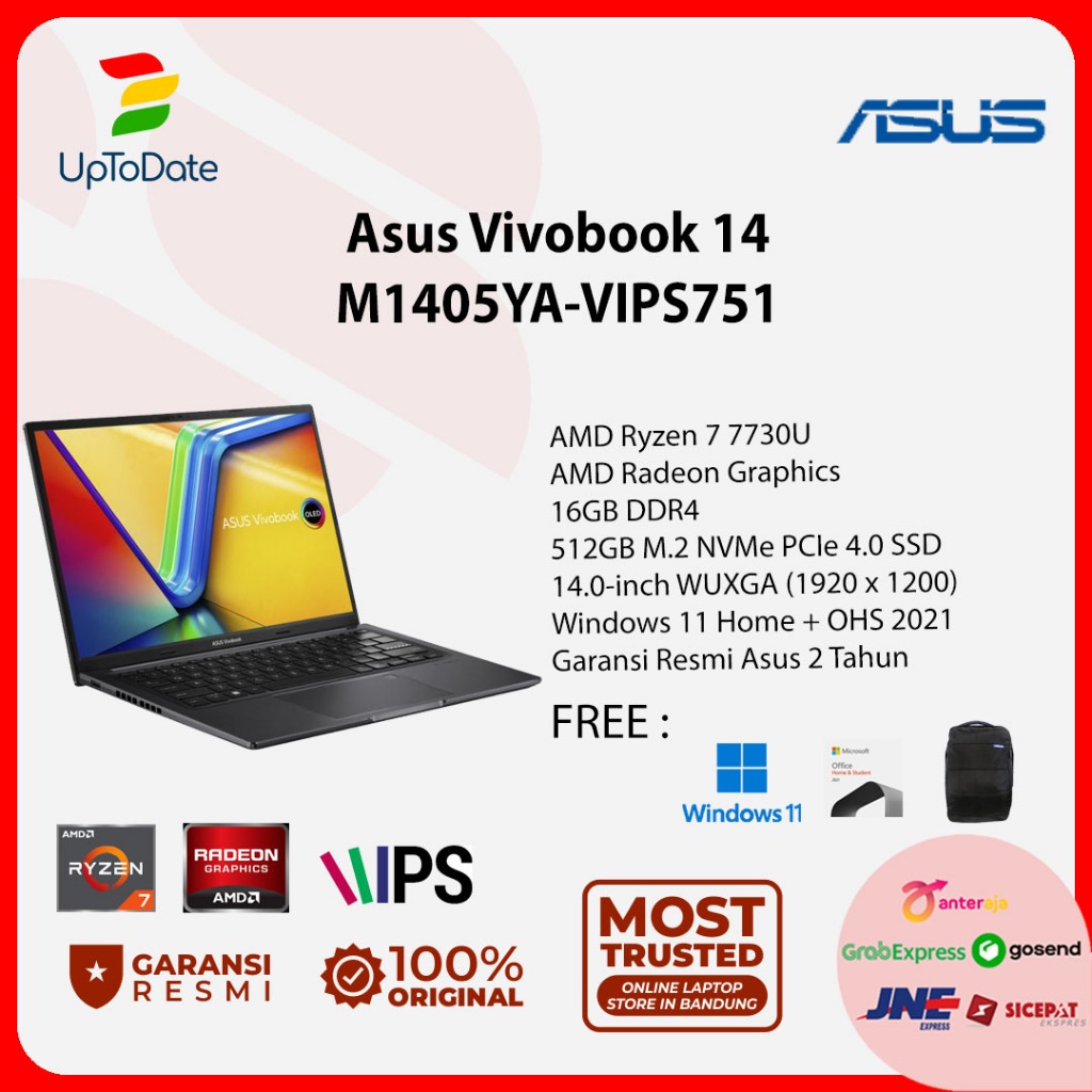 Jual Asus Vivobook 14 M1405YA-VIPS751 Ryzen 7 7730U 16GB 512GB 14" W11 ...