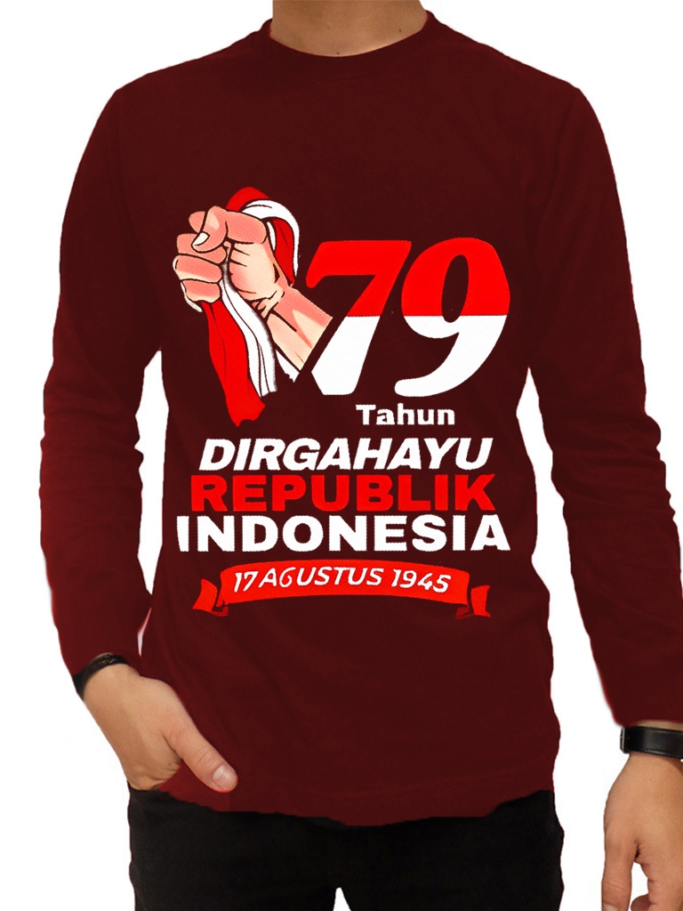 Jual KAOS LENGAN PANJANG PRIA DISTRO 17 AGUSTUS MERDEKA HUT 79 BAJU KEREN TERBARU 2024 DEWASA ...