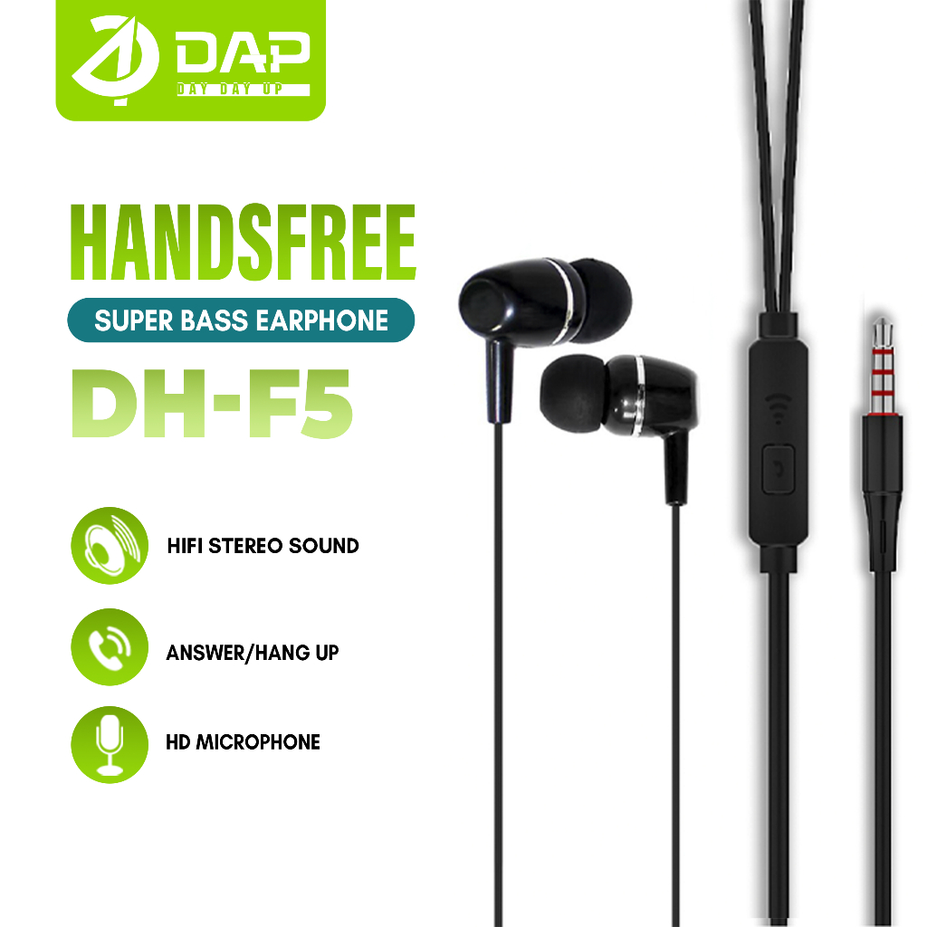 Jual DAP DH-F5 Handsfree Hifi Stereo Compatible with all Jack 3.5mm ...