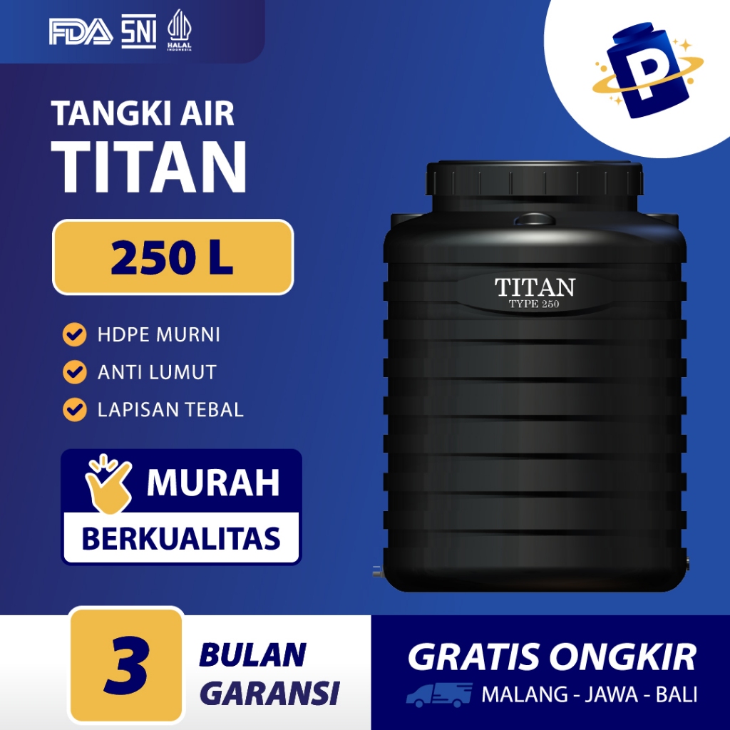 Jual Tangki Toren Tandon air Titan Blow 250 L Tidak Berbau & Higienitas ...