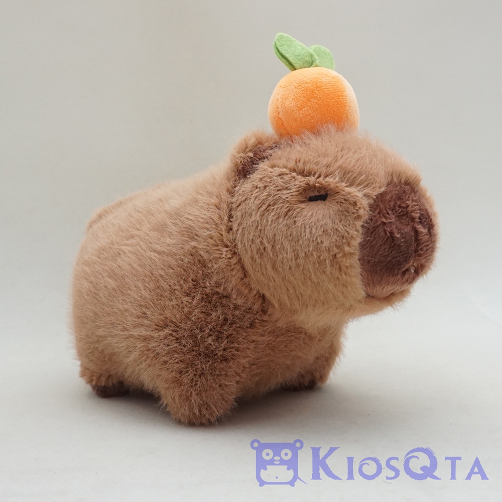 Jual boneka capybara marmut raksasa coklat berdiri bawa buah jeruk ...