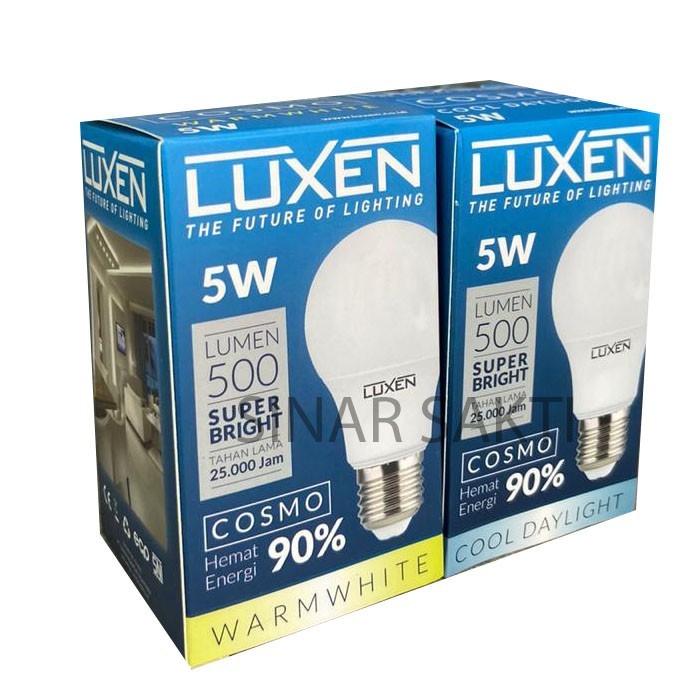 Jual Luxen Lampu Led Bulb 3w 5w 7w 9w 12w 15w 18w Cosmo Lampu Murah ...