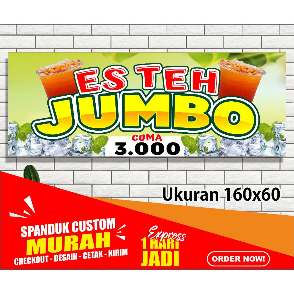 Jual Banner ES TEH, Spanduk Es teh. ukuran 160x60, Banner ES TEH ...