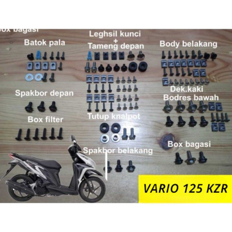 Jual Baut Full set Baut Body Honda vario 125 KZR vario 125 PGM FI 2014 2015 | Shopee Indonesia