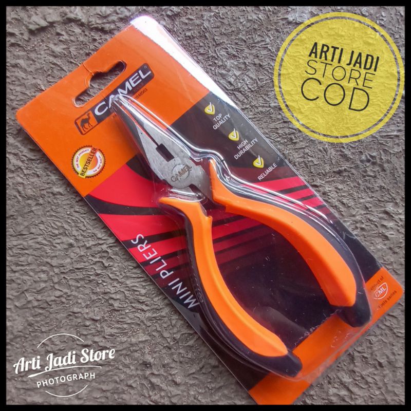 Jual Tang Lancip Mini CAMEL Gagang Karet 4,5" | Shopee Indonesia