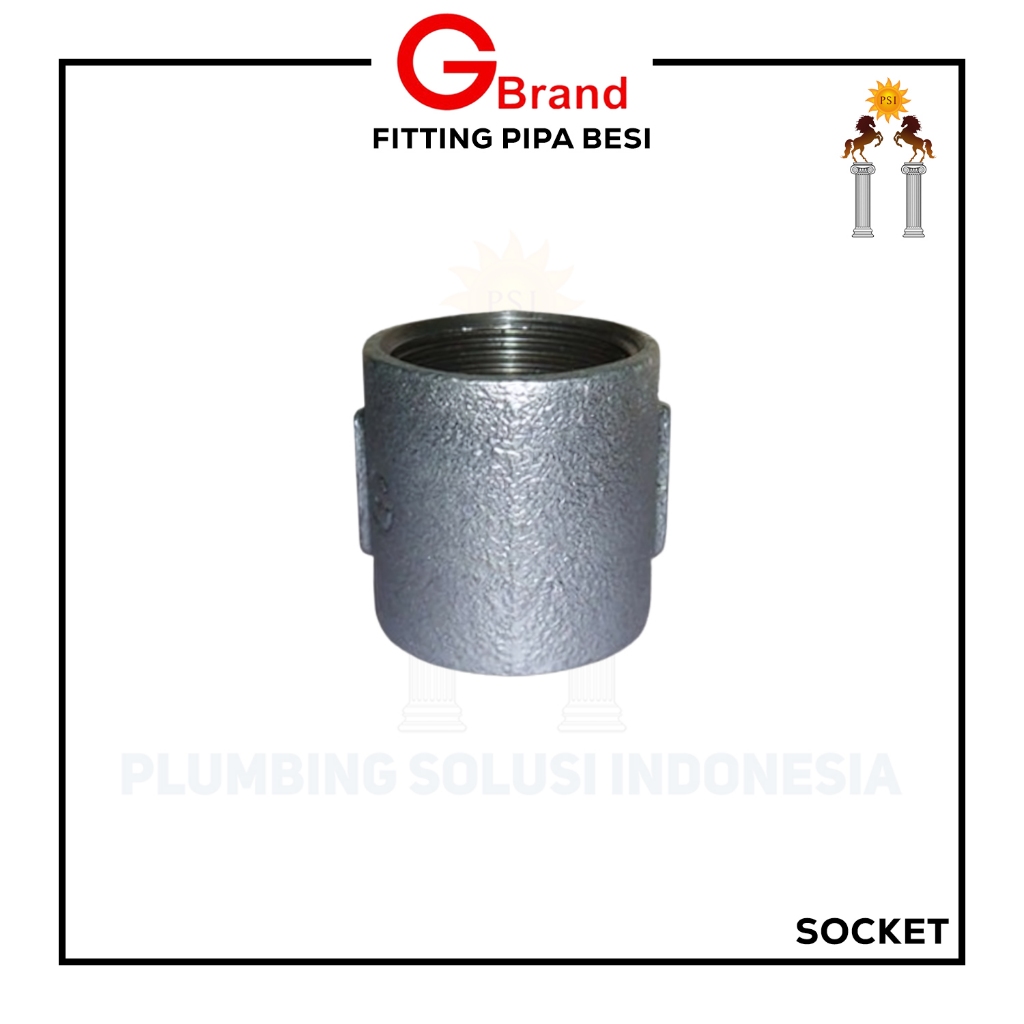Jual G Brand Socket Galvanis Besi Drat BSPT 1/2 Inch / 20 mm | Shopee ...