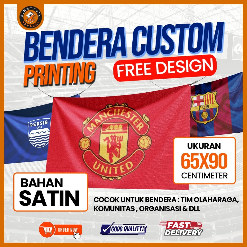 Jual Bendera Printing Custom dengan Logo Bebas ( Ukuran 65 x 90 cm ...