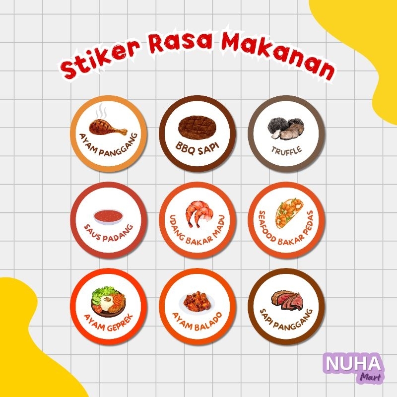 Jual Sticker Penanda Rasa Makanan Label Varian Bubuk bumbu Tabur ...
