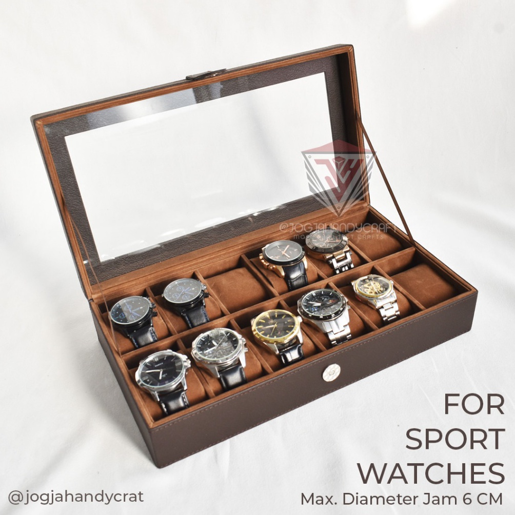 Jual KODE B83F JUMBO Size Watch Box Kotak Tempat Jam Tangan Isi 12 ...