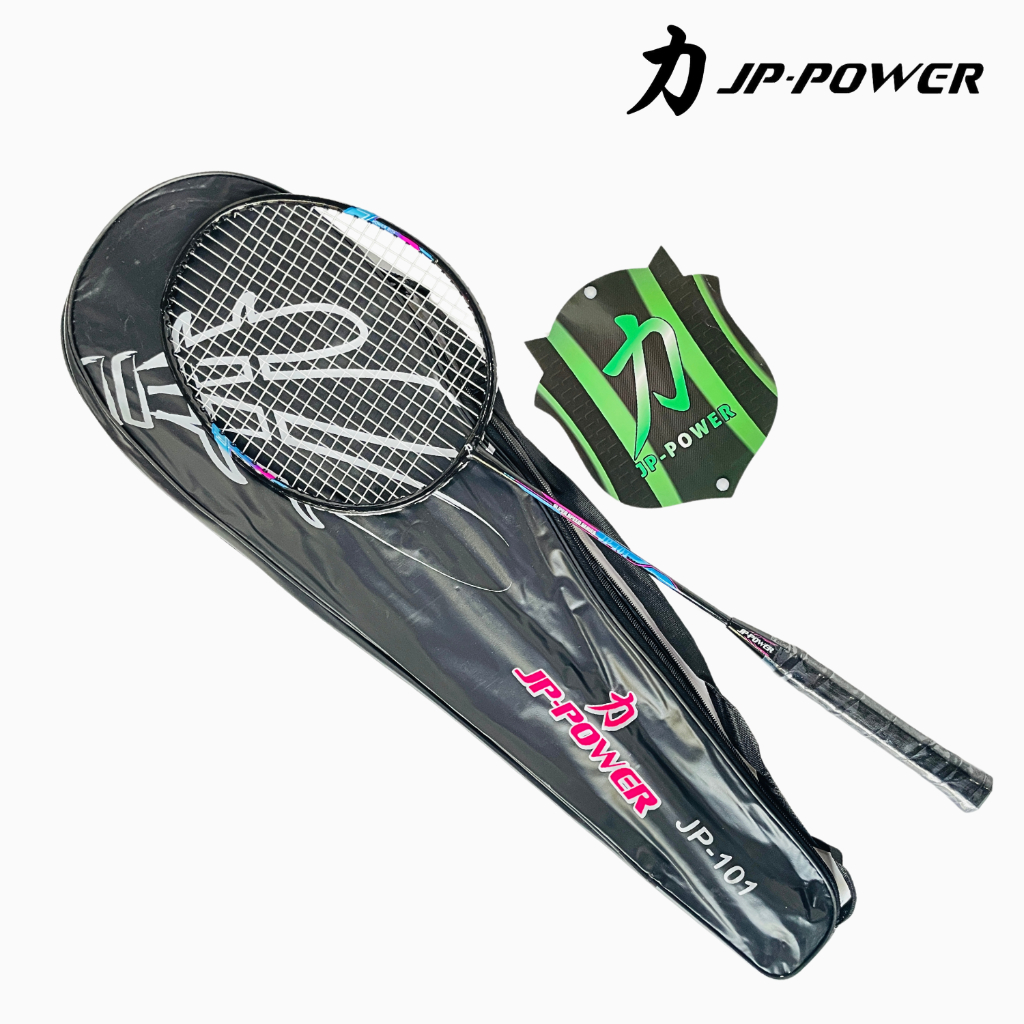 Jual JP POWER Raket Badminton Original JP Senar 101 Black Blue Bulu ...