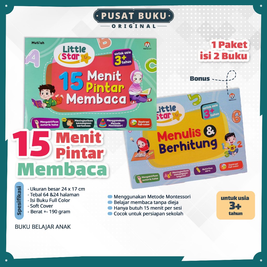 Jual Little Star 15 Menit Pintar Membaca - buku belajar anak membaca ...