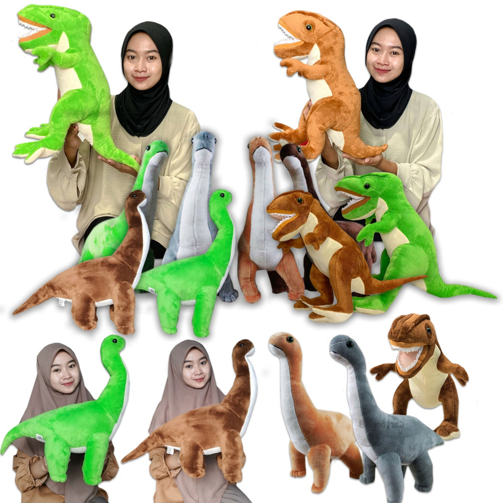 Jual Boneka Animal Dinosaurus Triceratops Trex Brontosaurus Kualitas ...