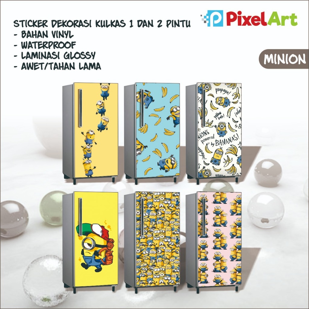 Jual STIKER KULKAS MINION 1 PINTU DAN 2 PINTU STICKER MOTIF MINIONS ...