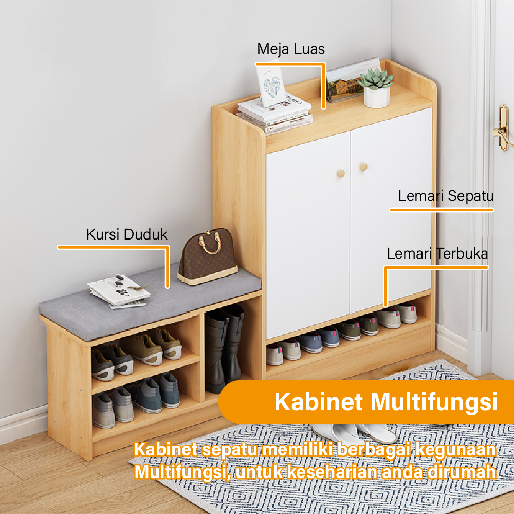 Jual XJ-8 Rak Sepatu Kapasitas Besar Rak Sepatu Kayu Anti Debu Lemari ...
