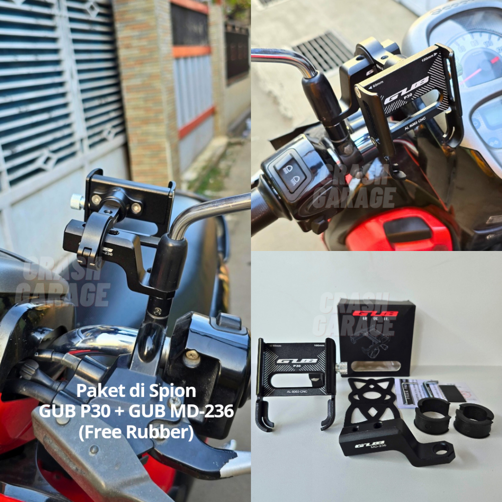 Jual GUB P30 Original Phone Holder Hp Sepeda Motor Alumunium Alloy Tempat Hp Motor Dudukan Hp ...