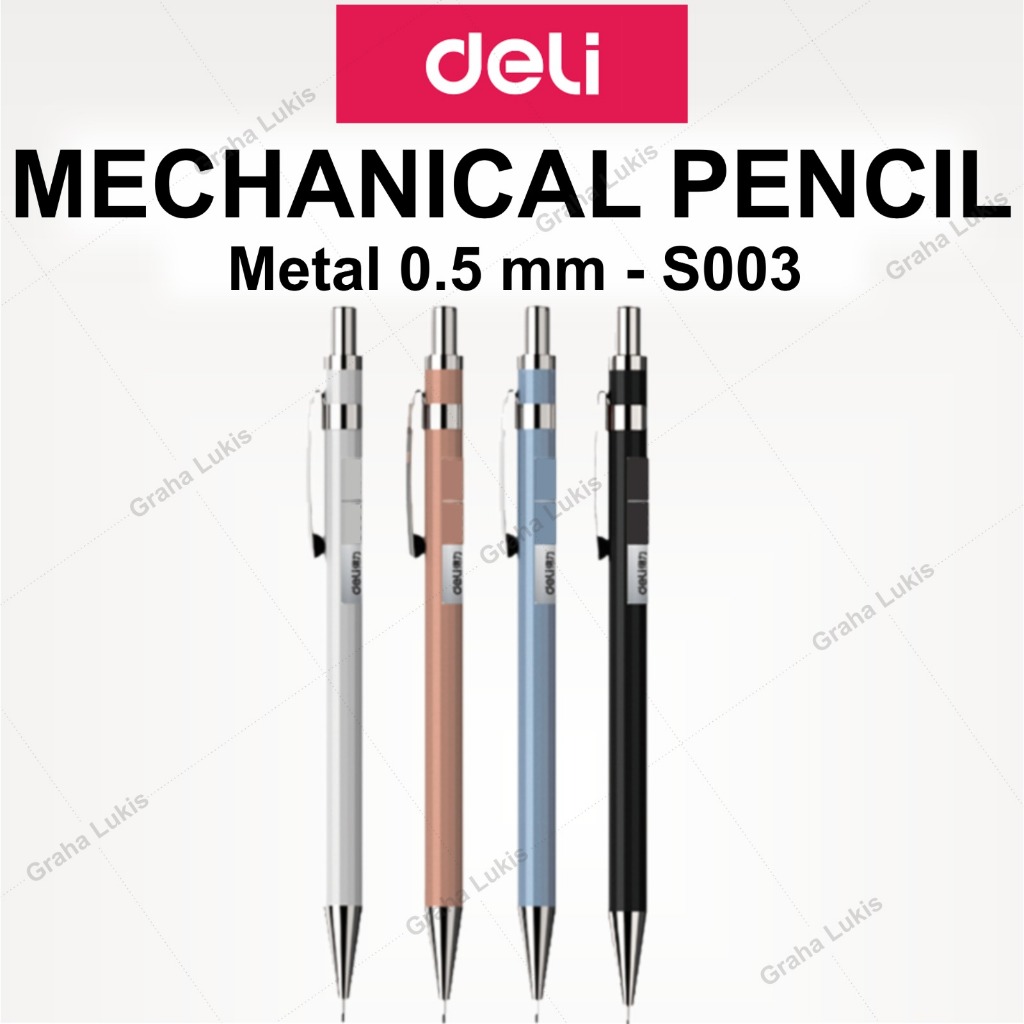 Jual Deli Metal Mechanical Pencil / Pensil Mekanik Besi 0.5mm - S003 ...