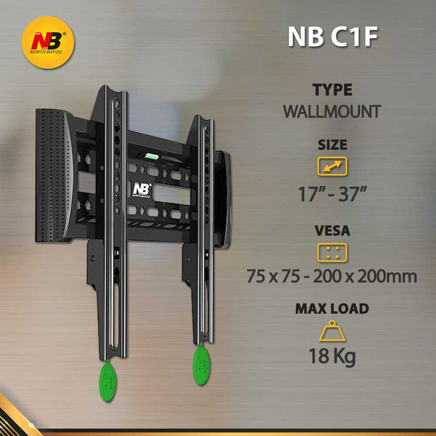 Jual Bracket TV Monitor LED LCD North Bayou NB C1F 17" - 37" WallMount ...