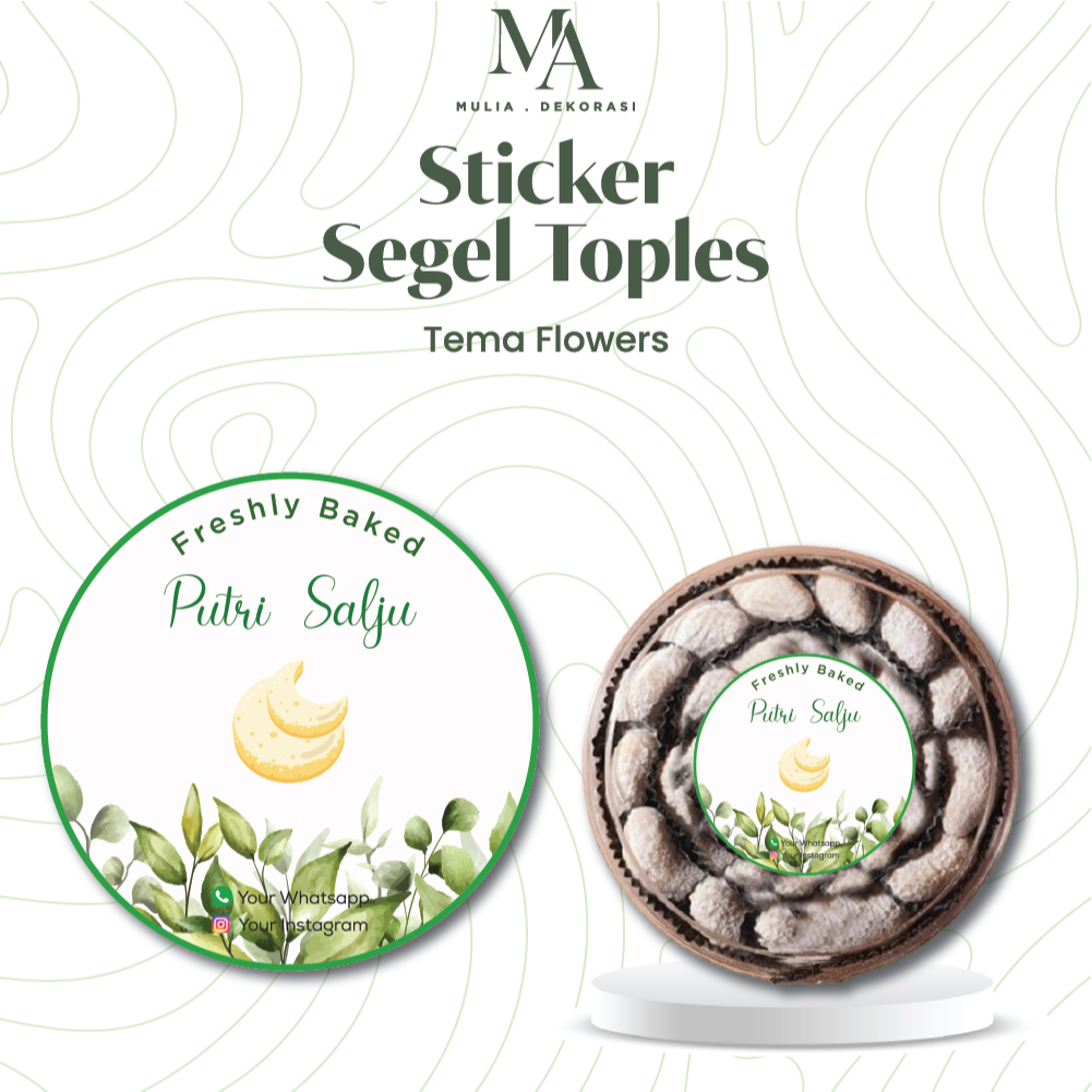Jual Sticker Toples Kue Kering Custom Segel Kemasan Aesthetic Flower ...