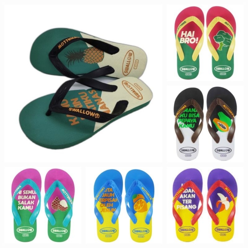 Jual Sandal Jepit Swallow Parodi - Motif Tulisan Cetak Parodi Buah ...