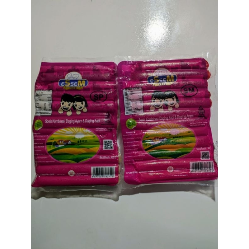 Jual SOSIS ESSEM KOMBINASI AYAM DAN SAPI WARNA MERAH/PUTIH 400GRAM ...
