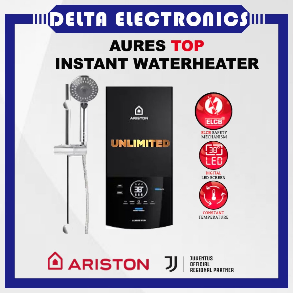 Jual Water heater instant ariston NEW AURES TOP ( FREE SHOWER ) pemanas ...