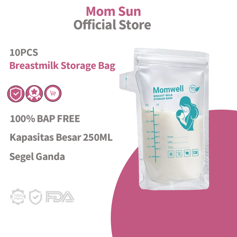Jual Momsun Kantong Asi Anti Bocor 250ML Breastmilk Storage Bag BPA ...