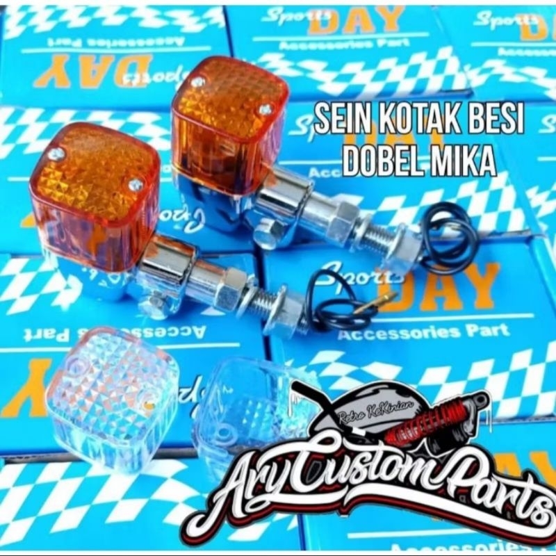 Jual Lampu sein sen palu kotak diamond led 2 warna flash cb 100 racing ...