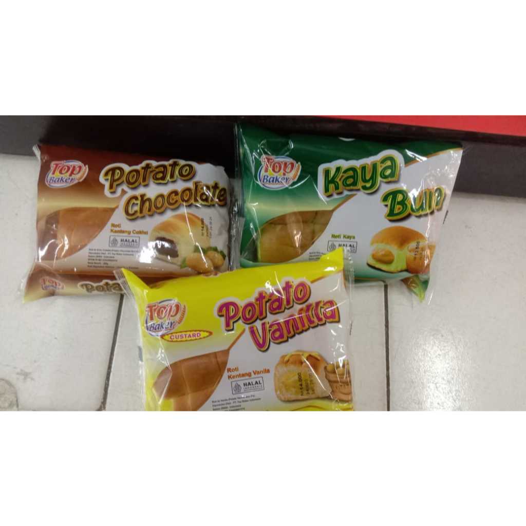 Jual TOP BAKER ROTI SANDWICH POTATO BUN KENTANG CUSTARD FILLING / KAYA ...