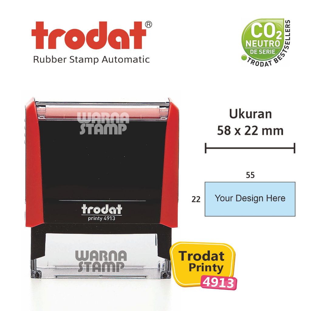 Jual Stempel Trodat Printy 4913 Original Tanpa Letter / Warna Stamp ...