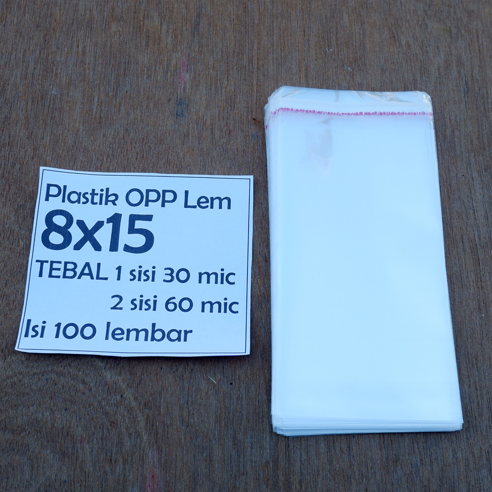 Jual Plastik OPP Lem 8x15 cm Tebal 30 mic Isi 100 lbr | Shopee Indonesia