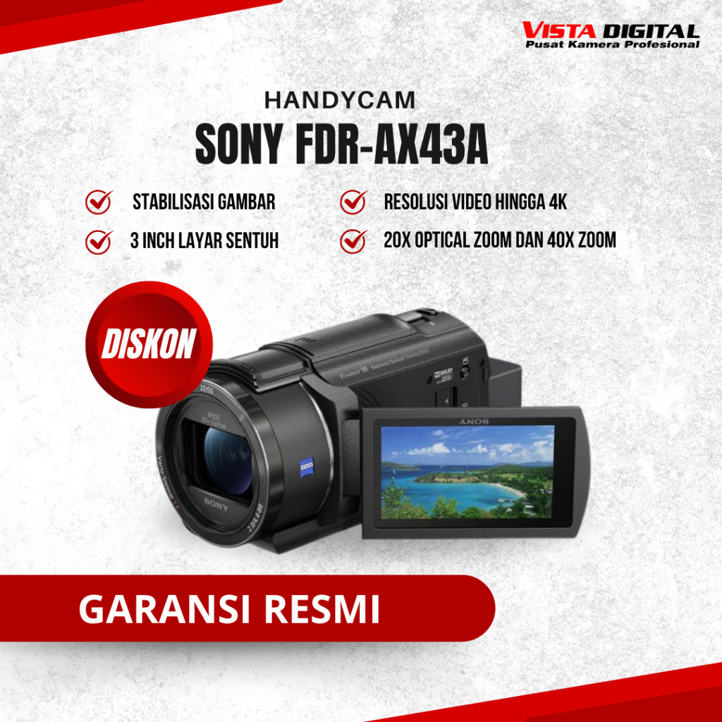 Jual SONY FDR-AX43 UHD 4K HANDYCAM CAMCORDER GARANSI RESMI | Shopee ...