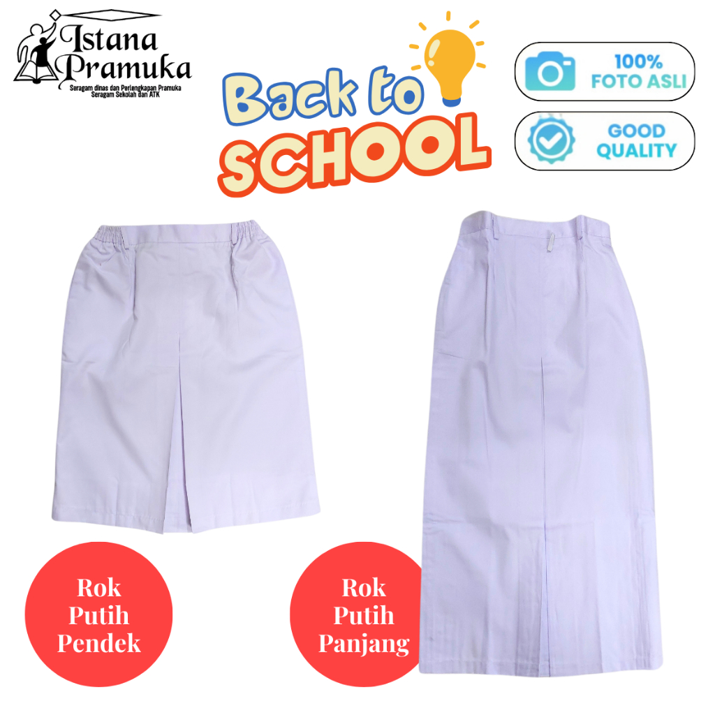 Jual Rok Putih Sekolah SD/SMP/SMA/SMK - Span Panjang/Pendek - Istana Pramuka | Shopee Indonesia
