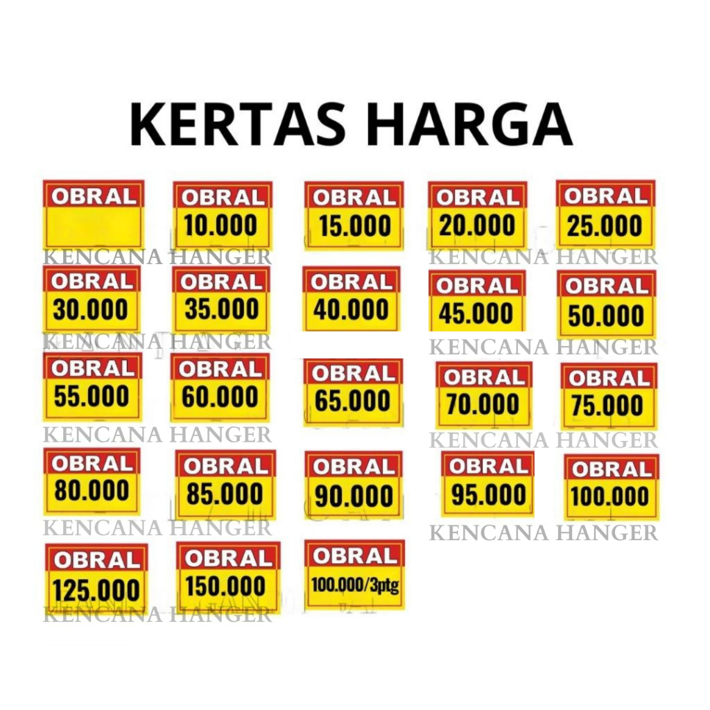 Jual Kertas Tulisan Harga Bandrol / Name Tag Harga Jualan / Kertas ...