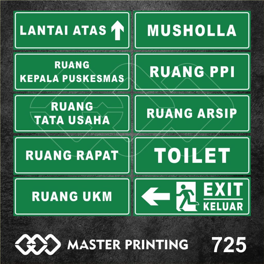 Jual 725 - Stiker Nama Ruangan Rumah Sakit dan Puskesmas, Sticker Vinyl ...
