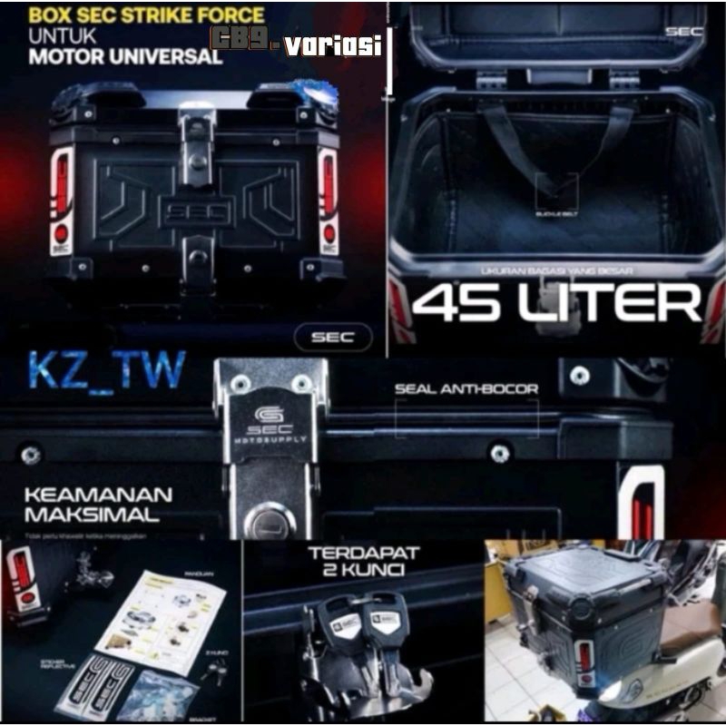 Jual SEC BOX BELAKANG SEC STRIKE UNIVERSAL 45 LITER TOP ELITE BOX ...